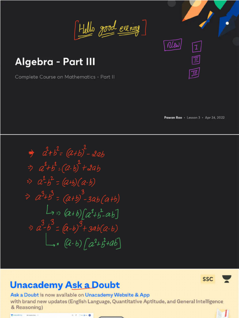 Algebra Part III With Anno | PDF