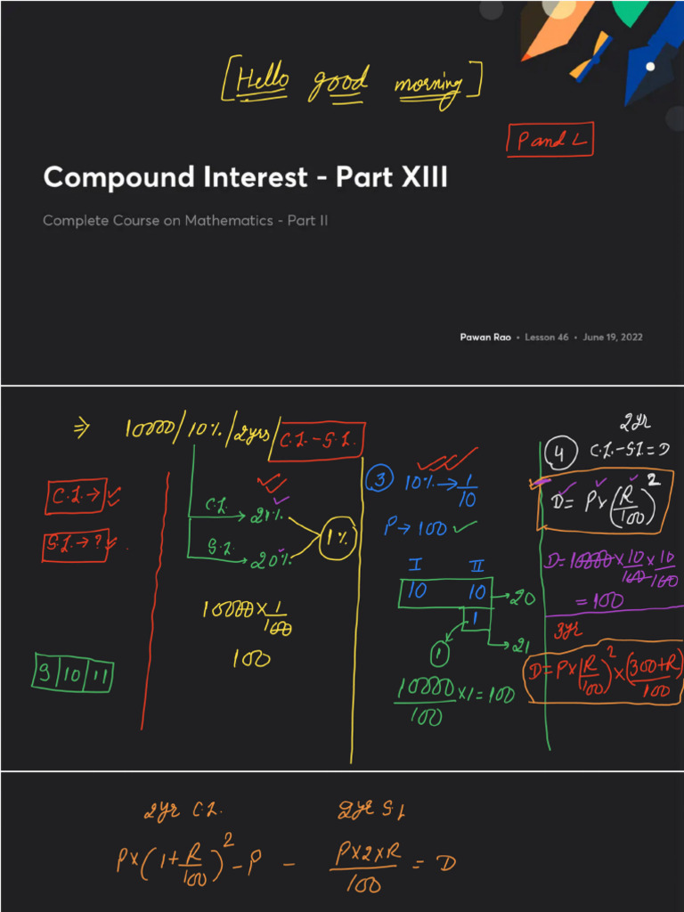 Compound Interest Part XIII With Anno | PDF