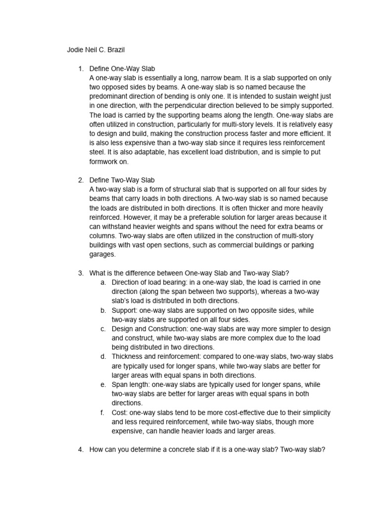Design of One-Way & Two-Way Slab | PDF | Beam (Structure) | Materials