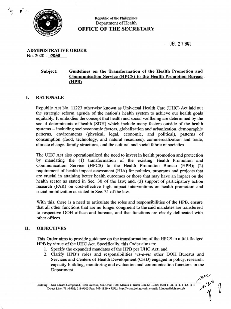 HPB Transformation Guidelines for UHC Act | PDF | Health Promotion | Policy