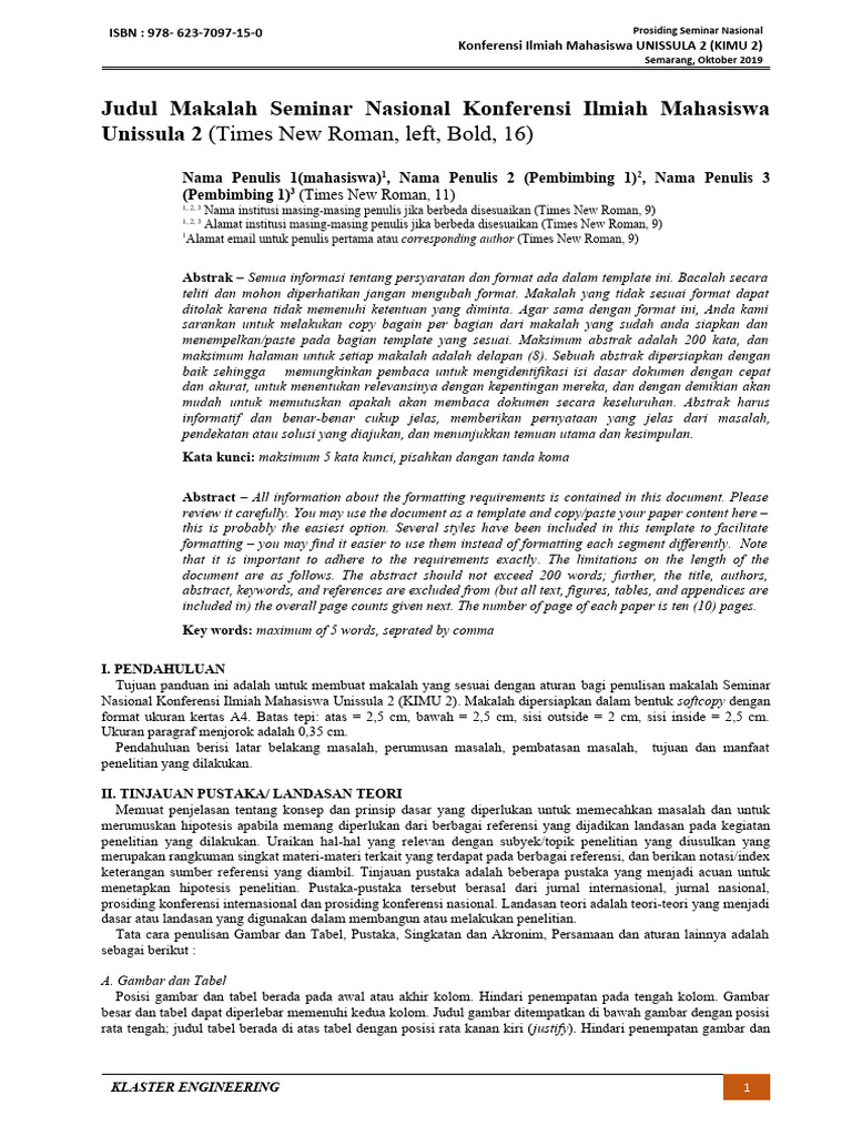 Panduan Format Makalah KIMU 2 | PDF