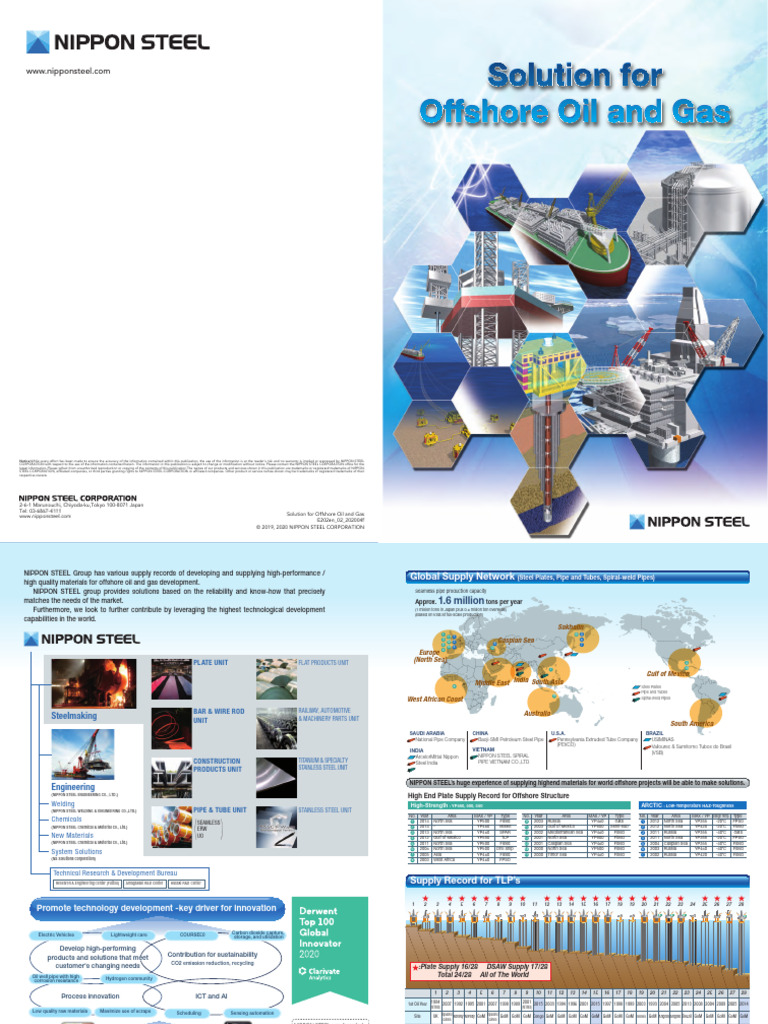 NIPON STEEL Solution For Offshore Oil and Gas | PDF | Pipe (Fluid Conveyance) | Materials