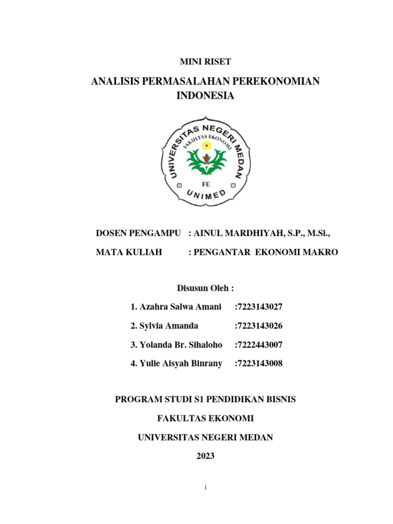 Mini Riset Pengantar Ekonomi Makro Kelompok 2 | PDF | Karier & Perkembangan | Bisnis