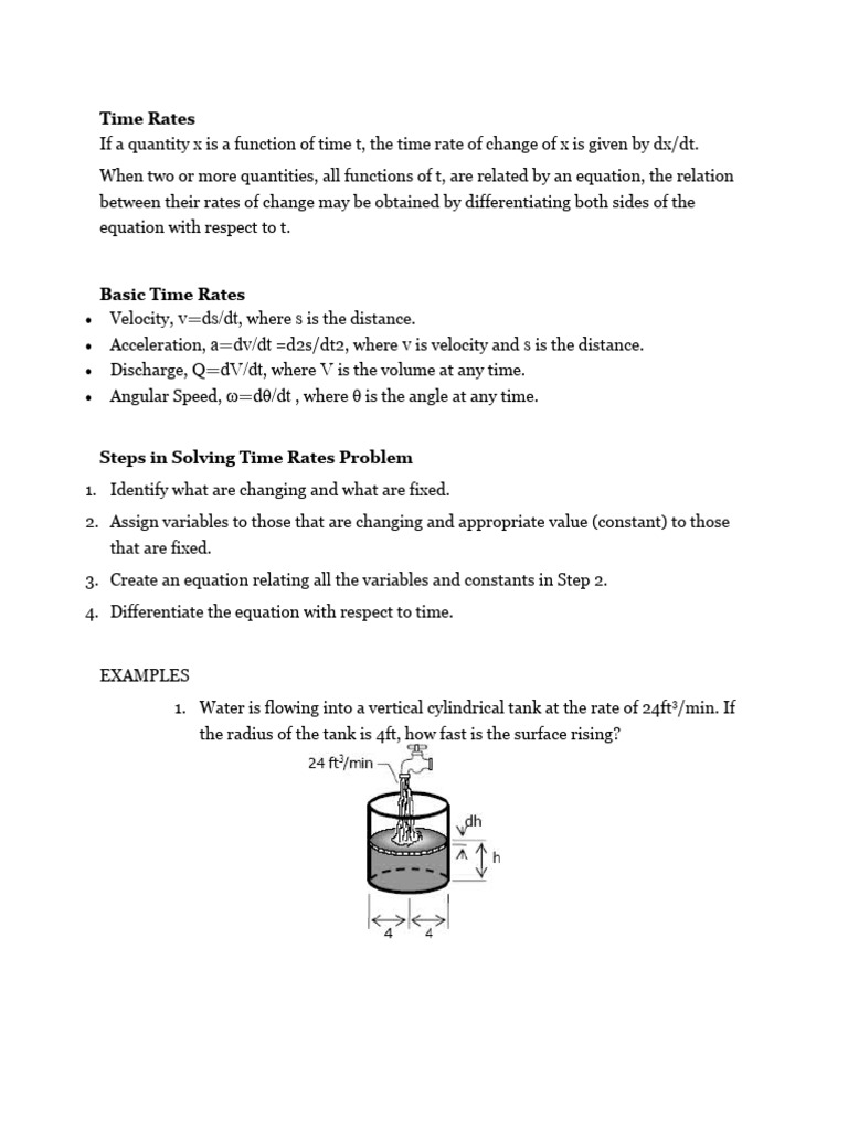 Lecture 1, Time Rates | PDF