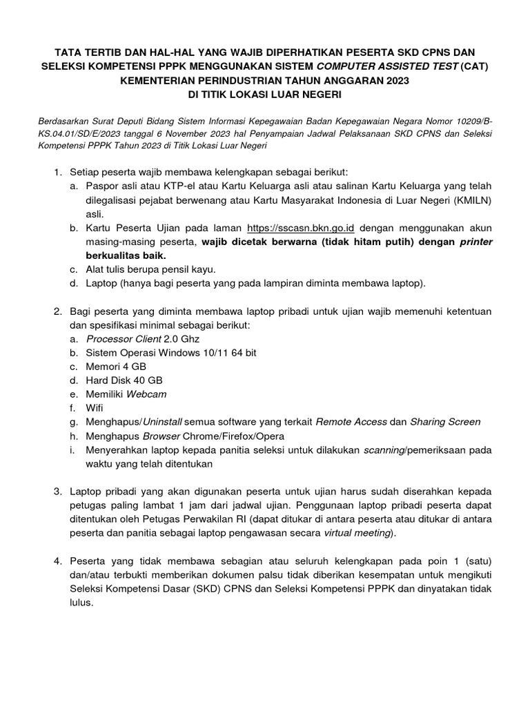 Tata Tertib Peserta Tilok Luar Negeri | PDF