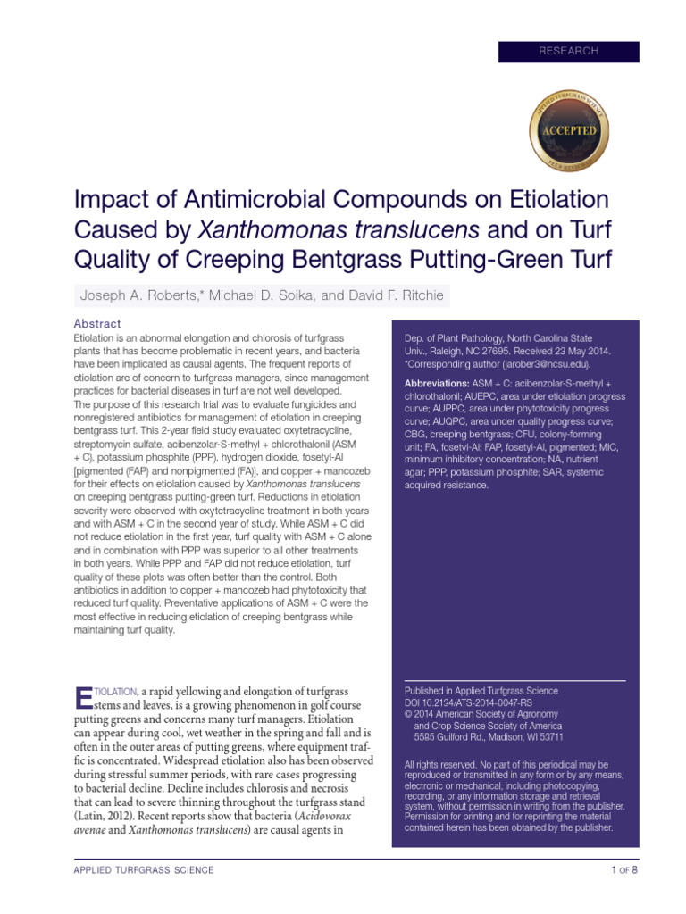 Applied Turfgrass Science - 2014 - Roberts - Impact of Antimicrobial ...