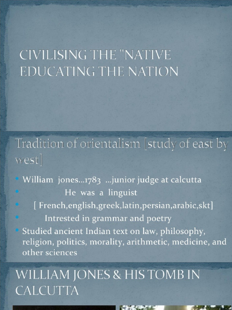Civilising The "Native", Educating The Nation | PDF