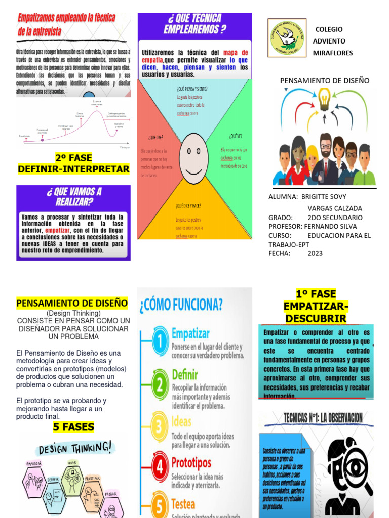 Triptico Ept Pensamiento de Diseño | PDF
