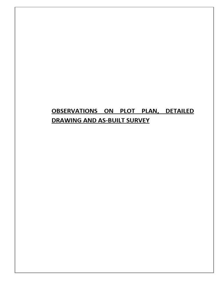 Observation On Plot Plan, Detail Drawing & Measuremetn Survey | PDF