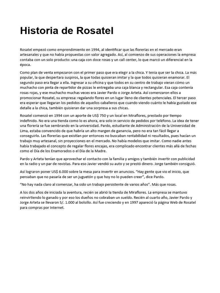 Historia de Rosatel | PDF