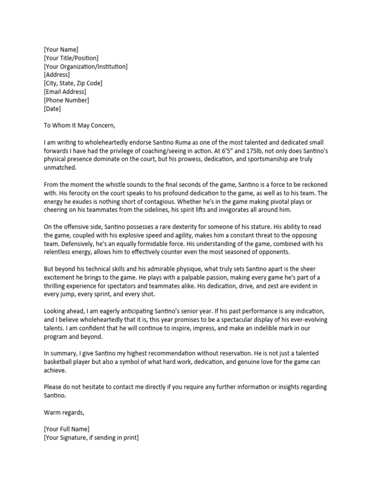 Santino Ruma Letter | PDF