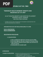 BHW RA No. 7883 Implementing Rules and Regulations | PDF