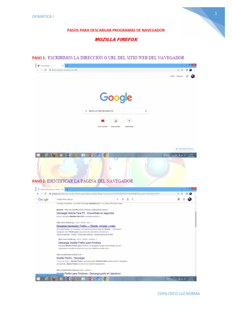 Pasos para Descargar Programas de Navegador | PDF
