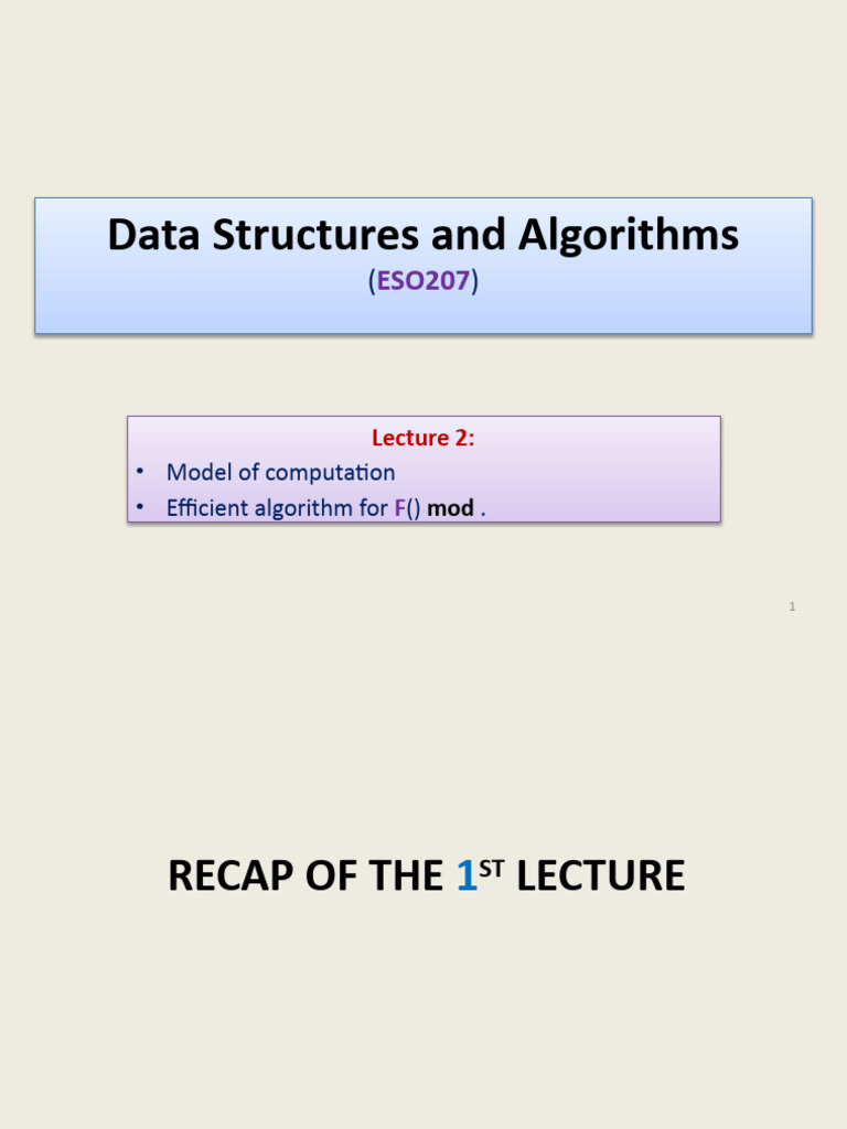 Lec02 Efficient Fibonacci Number Model of Computation | PDF | Central Processing Unit | Algorithms