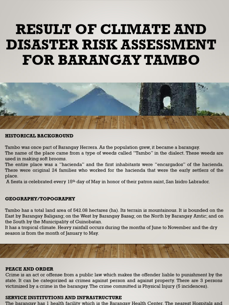 2.1 Risk Profile_Barangay Tambo | PDF | Groundwater | Water