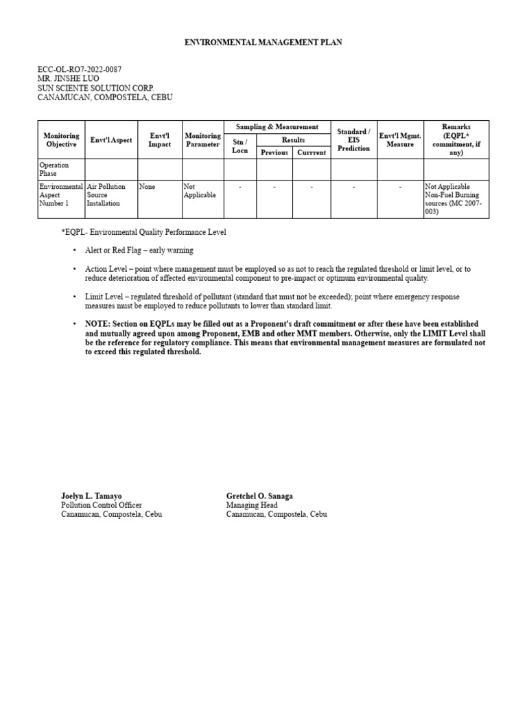 File 3. Environment Management Plan | PDF | Earth Sciences | Natural ...