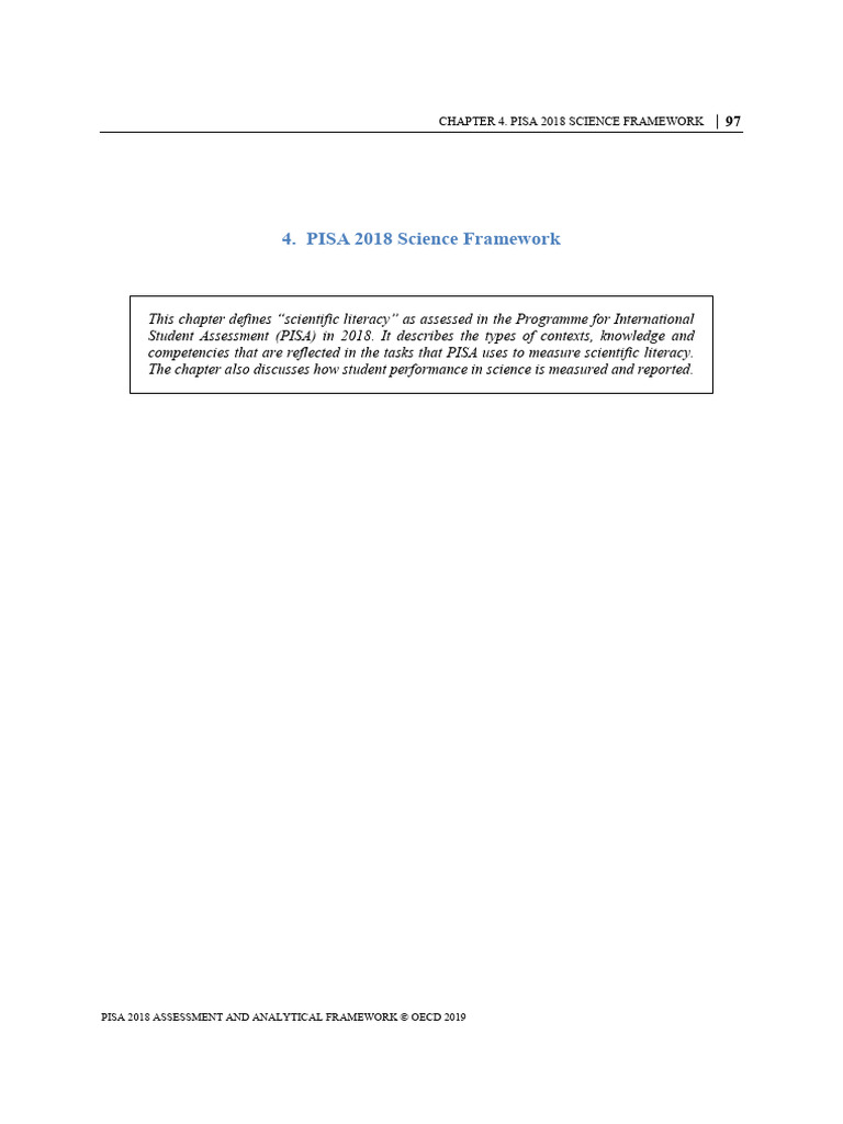 PISA 2018 Science Literacy Framework | PDF | Science | Knowledge