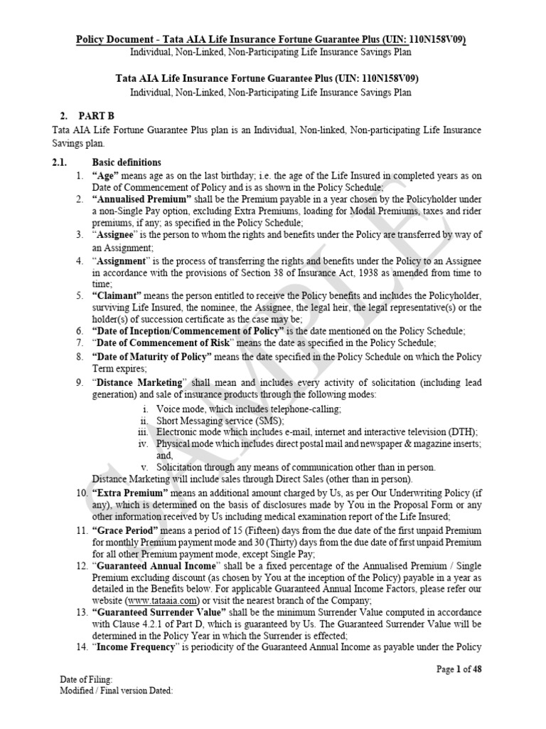 Policy | Download Free PDF | Insurance | Life Insurance