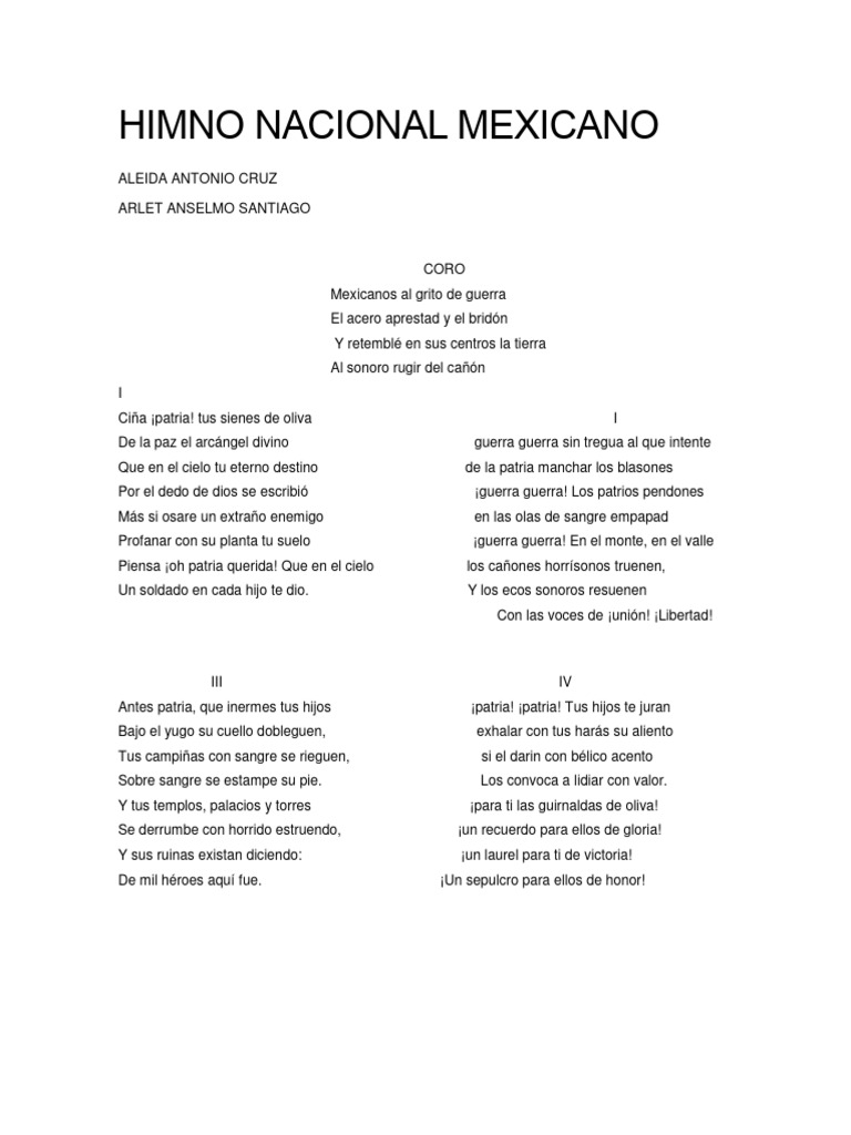 Himno Nacional Mexicano | PDF | Poesía