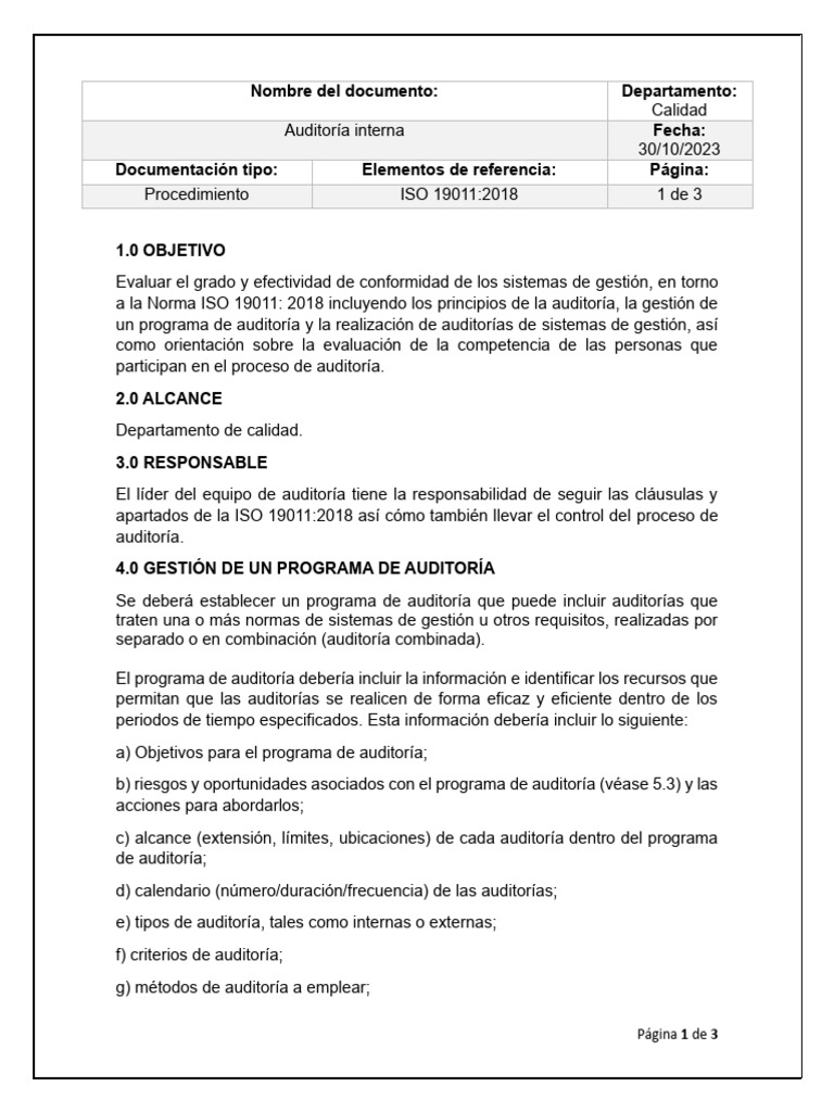 Procedimiento E2 Qa | PDF | Auditoría | Contralor