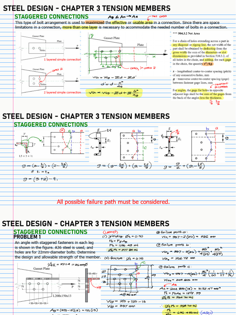 Staggered Connections in Steel Design | PDF