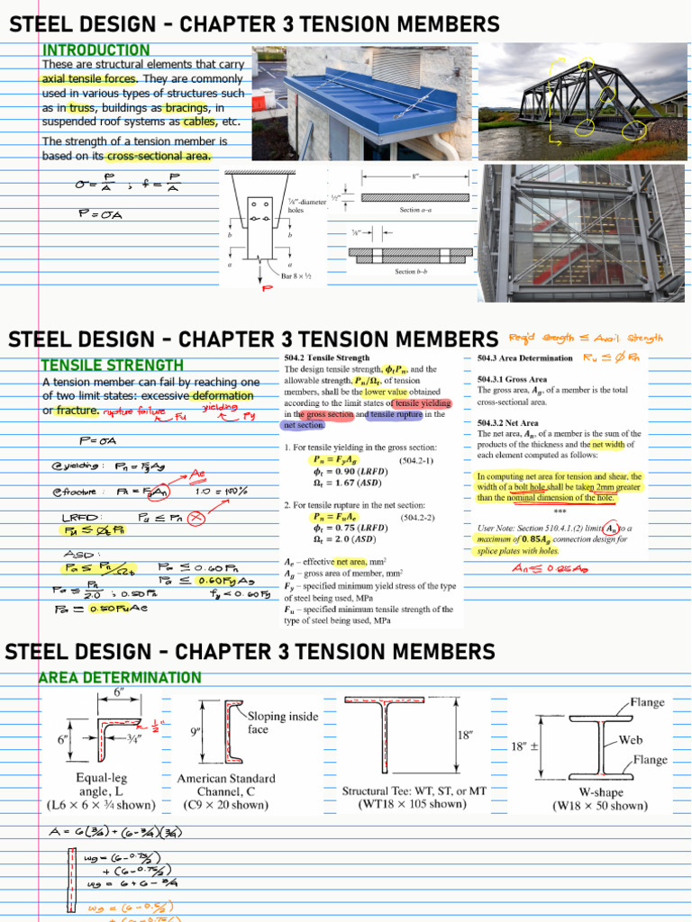 Tension Members in Steel Design | PDF | Home & Garden | Science ...