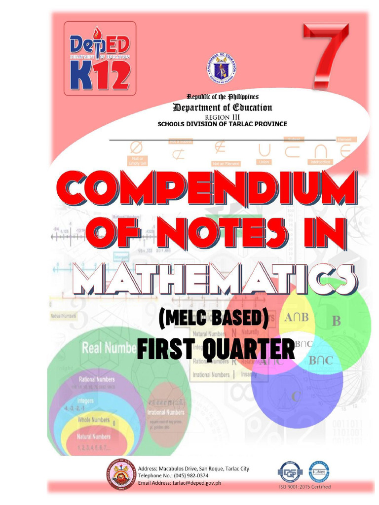 Compendium of Notes in Math 7 | PDF | Numbers | Rational Number