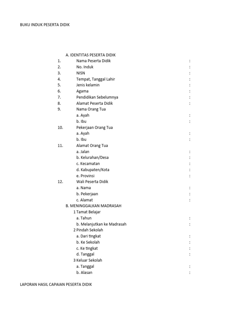 Rapot SD Aisyiyah | PDF