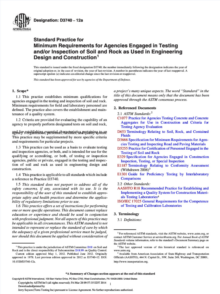 Astm d3740 | PDF