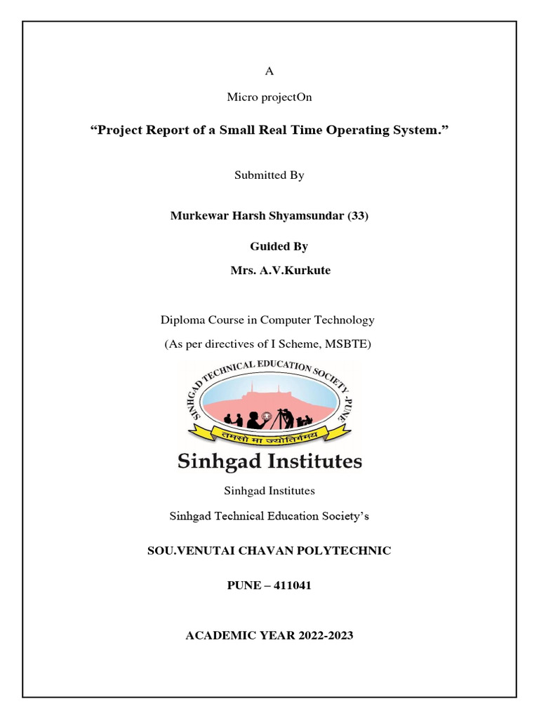 Osy Micro Project Harsh | PDF | Real Time Computing | Operating System