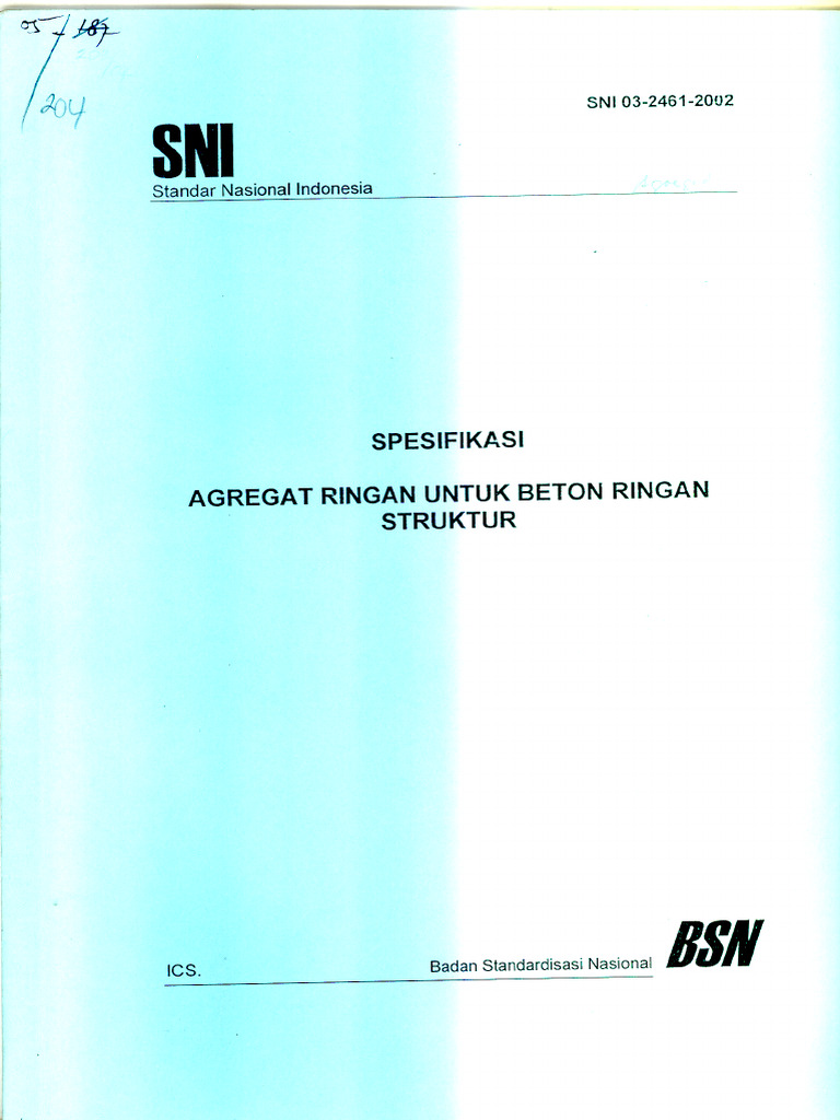 Sni 03-2461-2002 | PDF