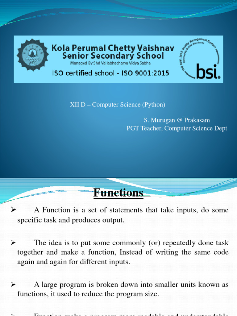 Functions Pdf Parameter Computer Programming Scope Computer Science 