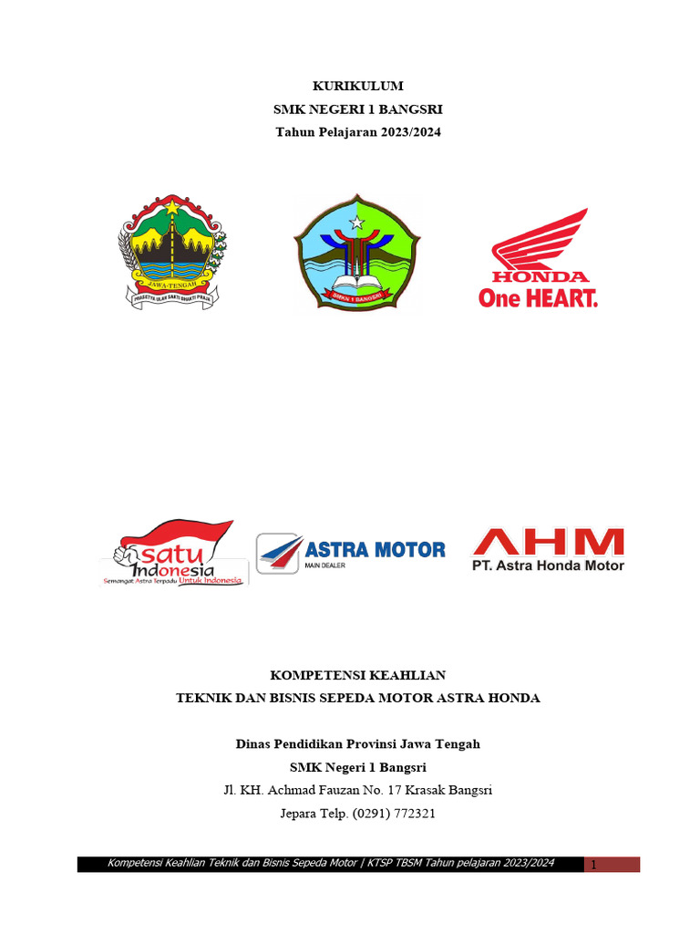 Isi KTSP TBSM 2022 2023 | PDF | Karier & Perkembangan