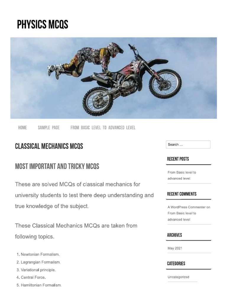 Basics of Mechanics 2 | PDF