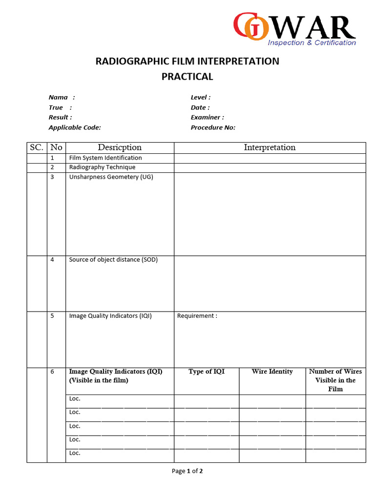 Radiographic Film Interpretation Guide | PDF | Technology & Engineering