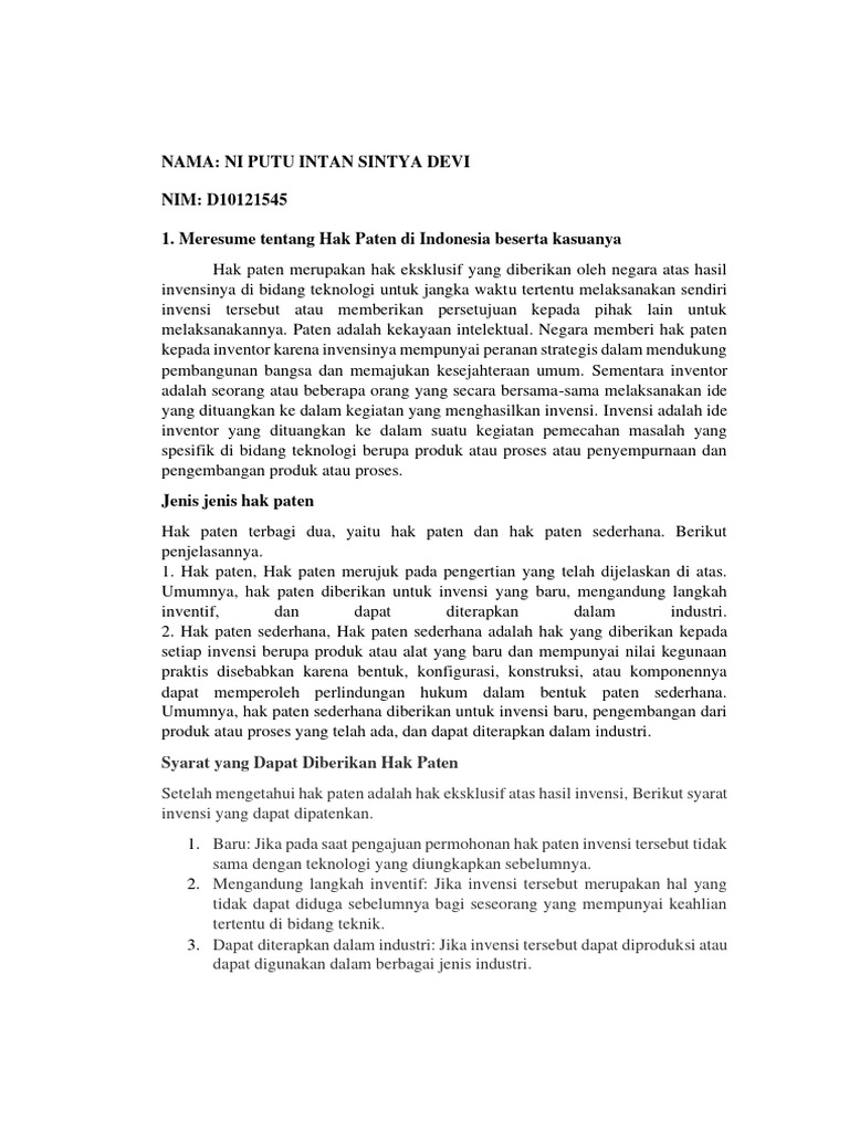 Ni Putu Intan Sintya Devi - D10121545 Tugas 4 | PDF