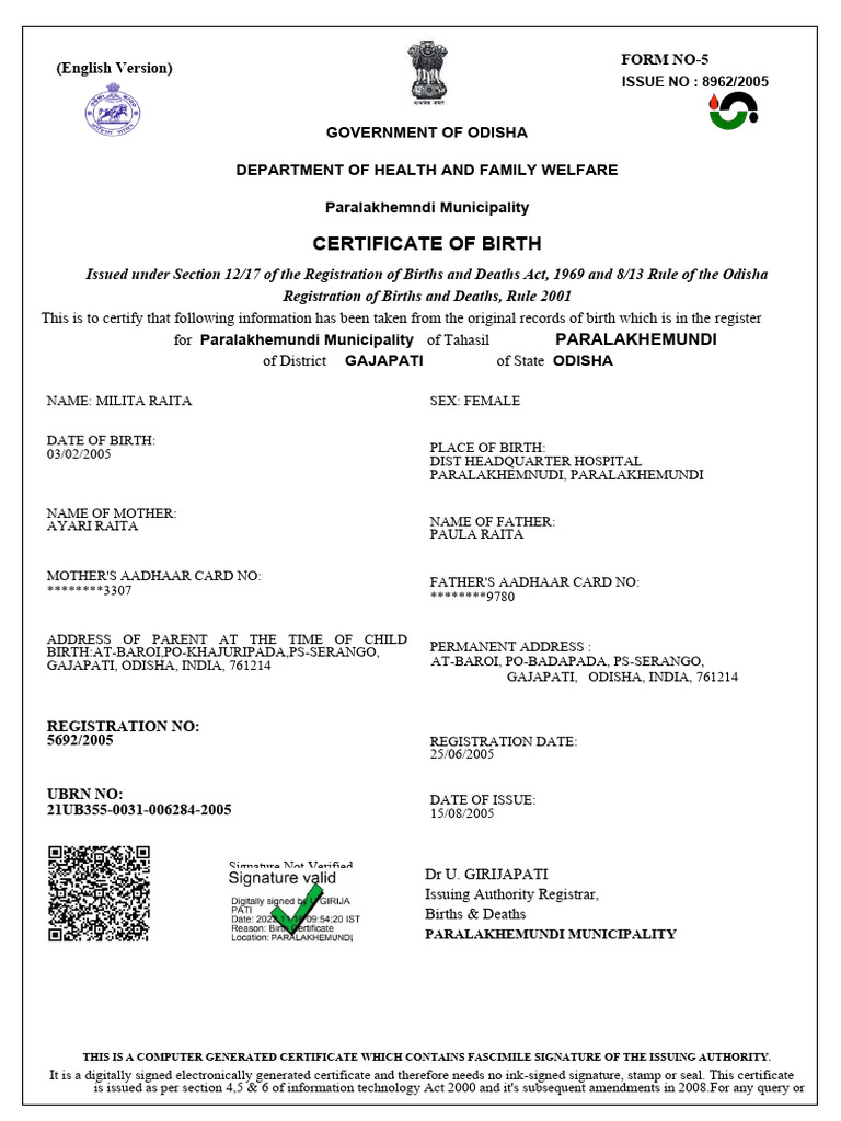 Birth Certificate | Download Free PDF | Birth Certificate | Authentication