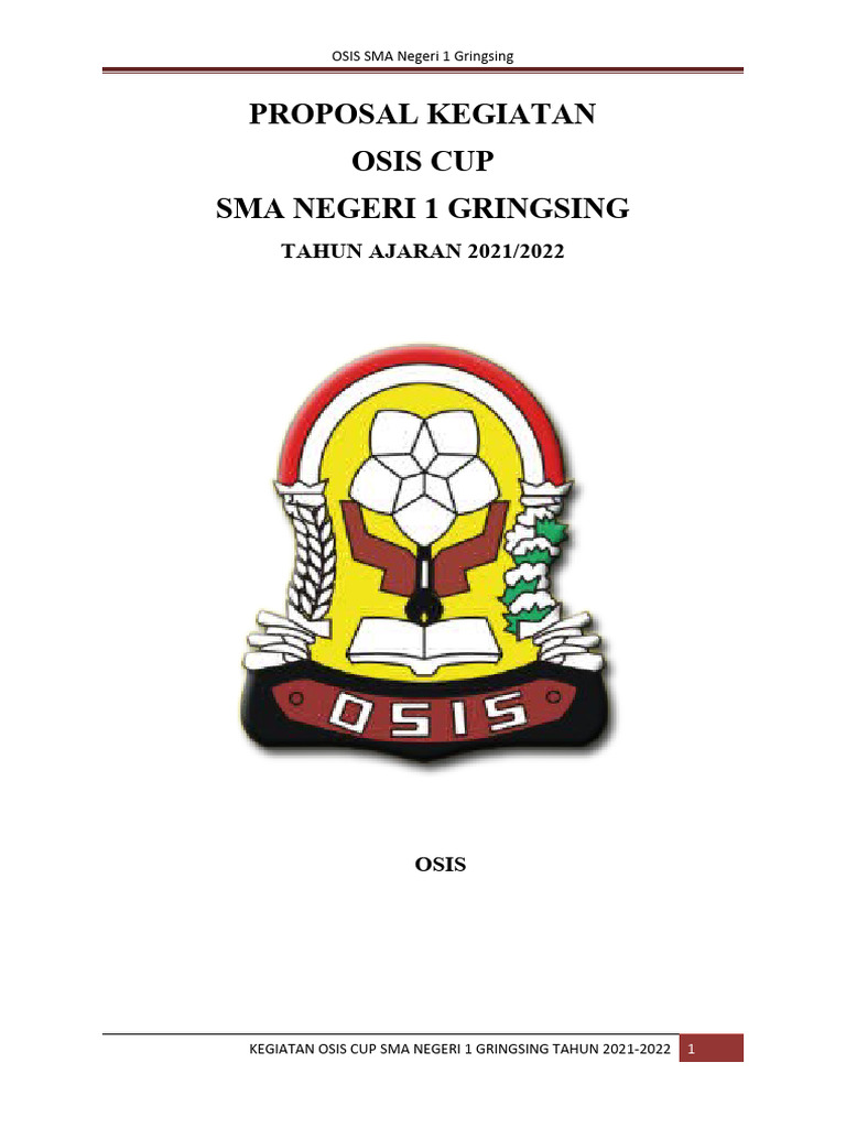 Proposal Kegiatan OSIS Cup 2021/2022 | PDF