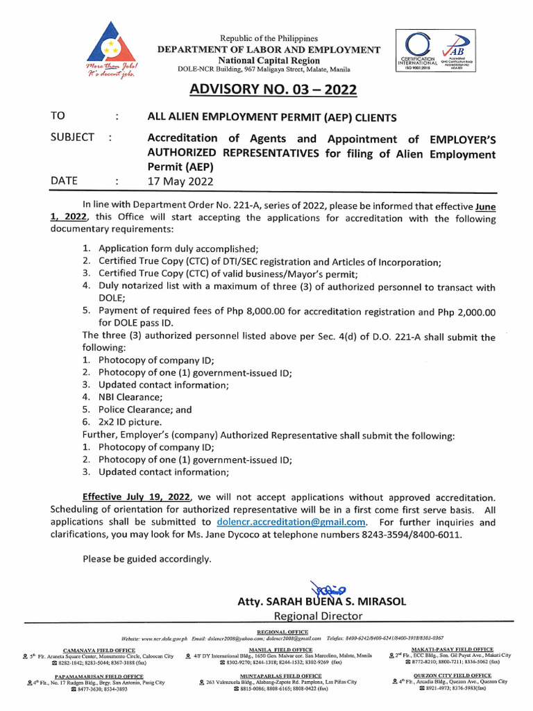 Advisory 03 2022 Do 221 A | PDF