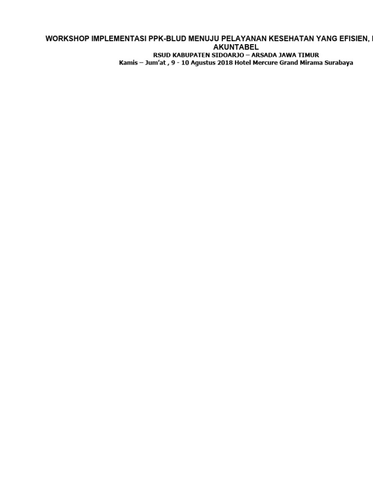 Rundown Acara Workshop PPK Blud | PDF