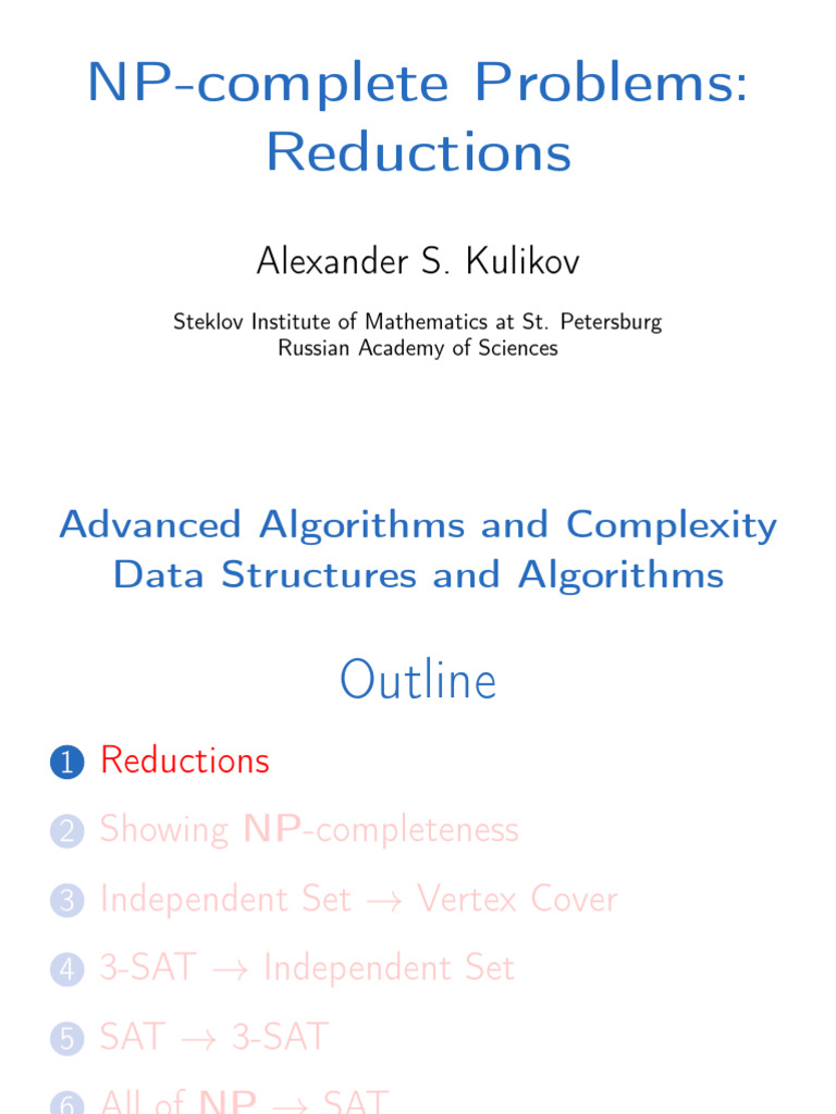 17 NP Complete Problems 2 Reductions | PDF | Time Complexity | Graph Theory