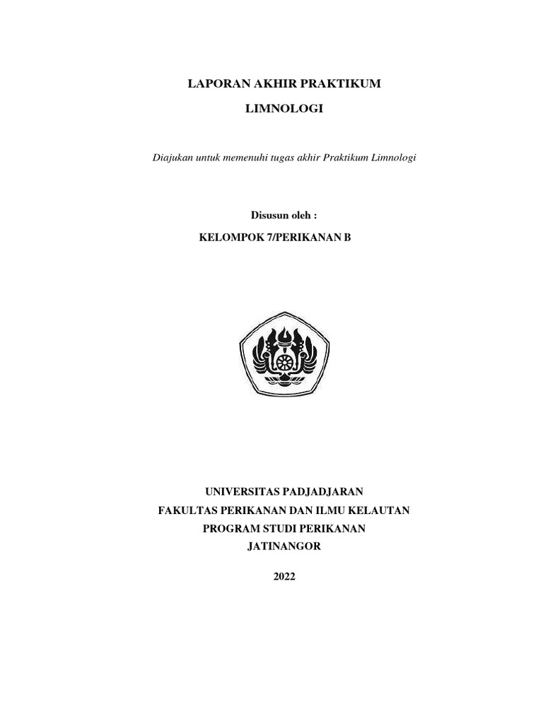 Contoh Laprak Akhir Limno | PDF