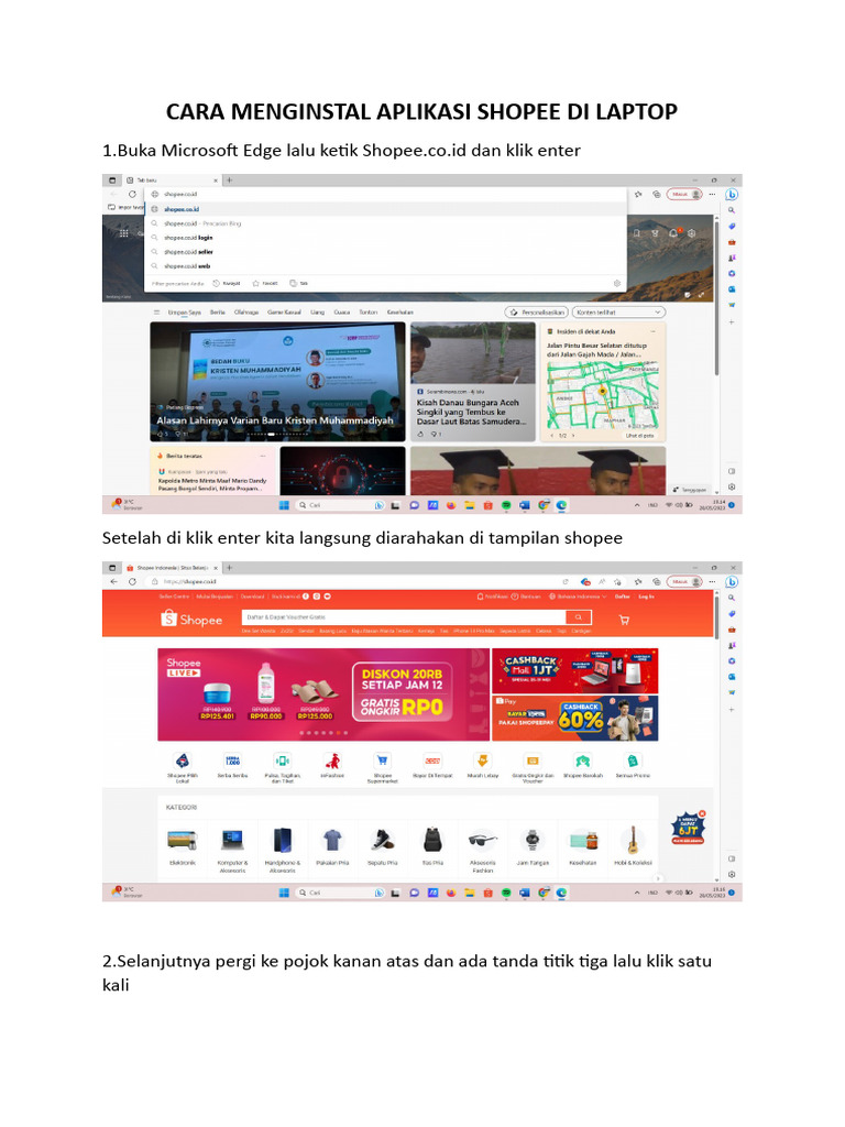 Cara Menginstal Aplikasi Shopee Di Laptop | PDF