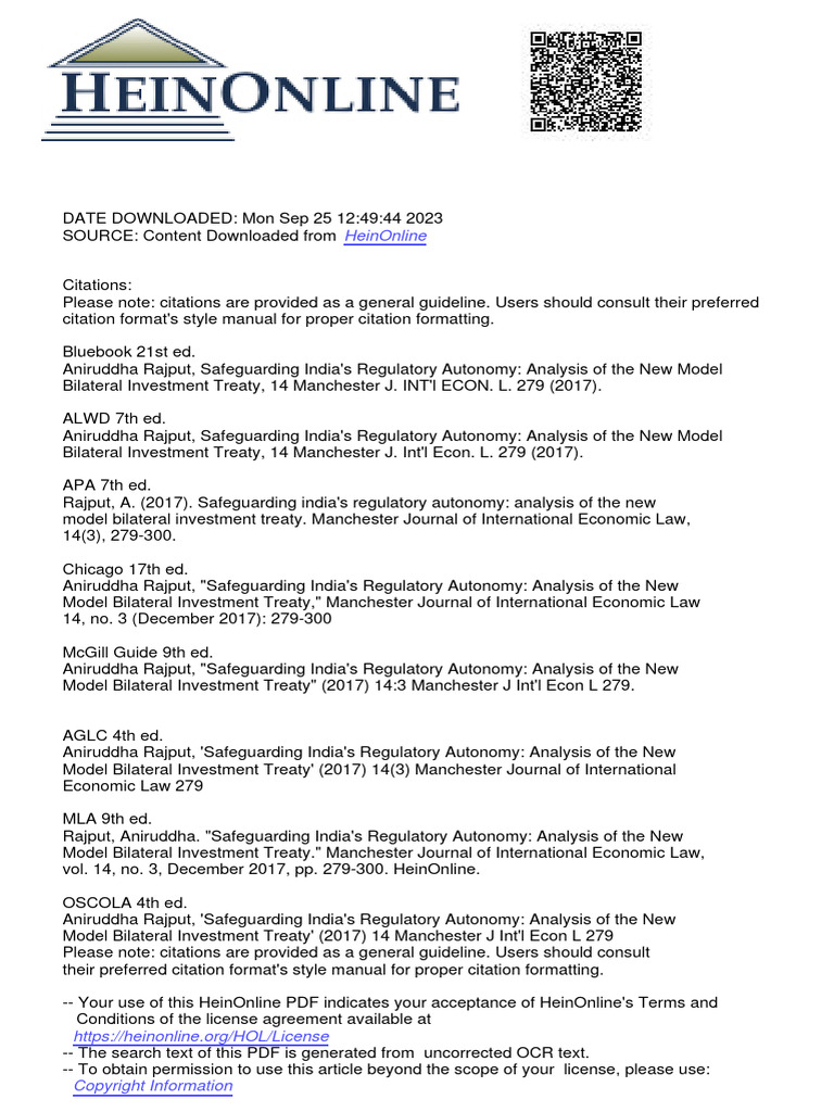 14 Manchester JIntl Econ L279 | PDF | Arbitration | Treaty