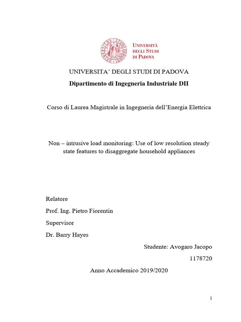 Avogaro Jacopo 1178720 | PDF | Applied Mathematics