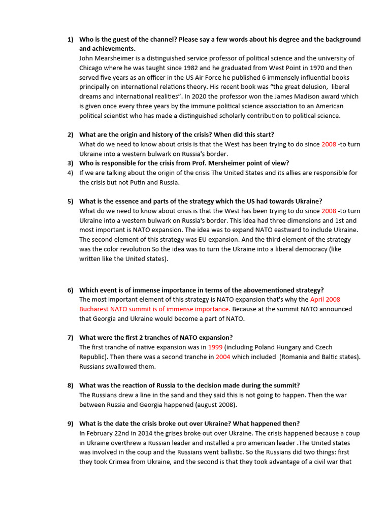 Questions Interview With John Mearsheimer Pdf Nato