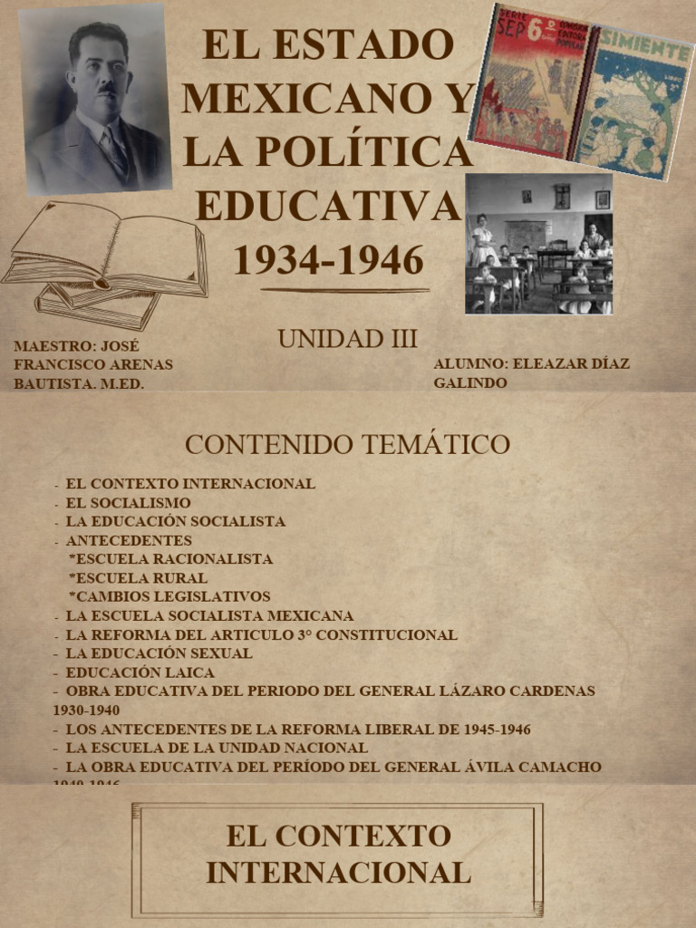 El Estado Mexicano y La Política Educativa 1934-1946 | PDF | México ...