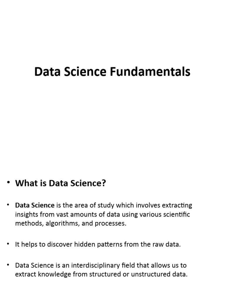 Data Science Fundamentals - Class1 | PDF | Data Science | Data Data Science Fundamentals - Class1 | PDF | Data Science | Data