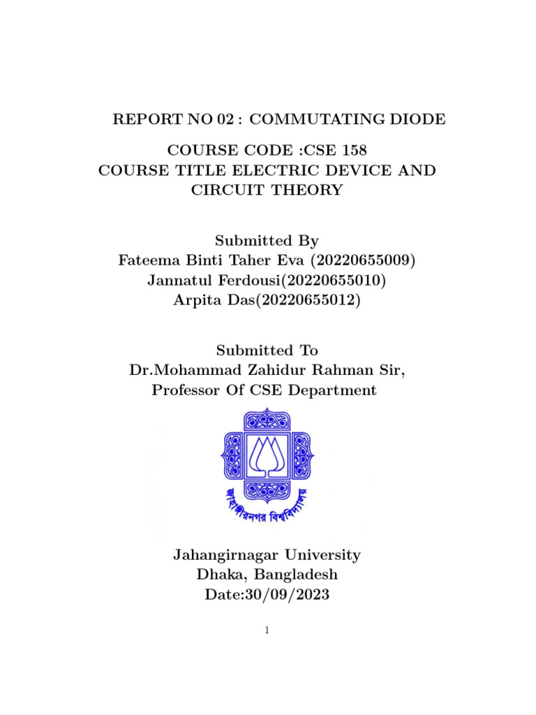 Lab Report 2 | PDF | Rectifier | Diode Lab Report 2 | PDF | Rectifier | Diode