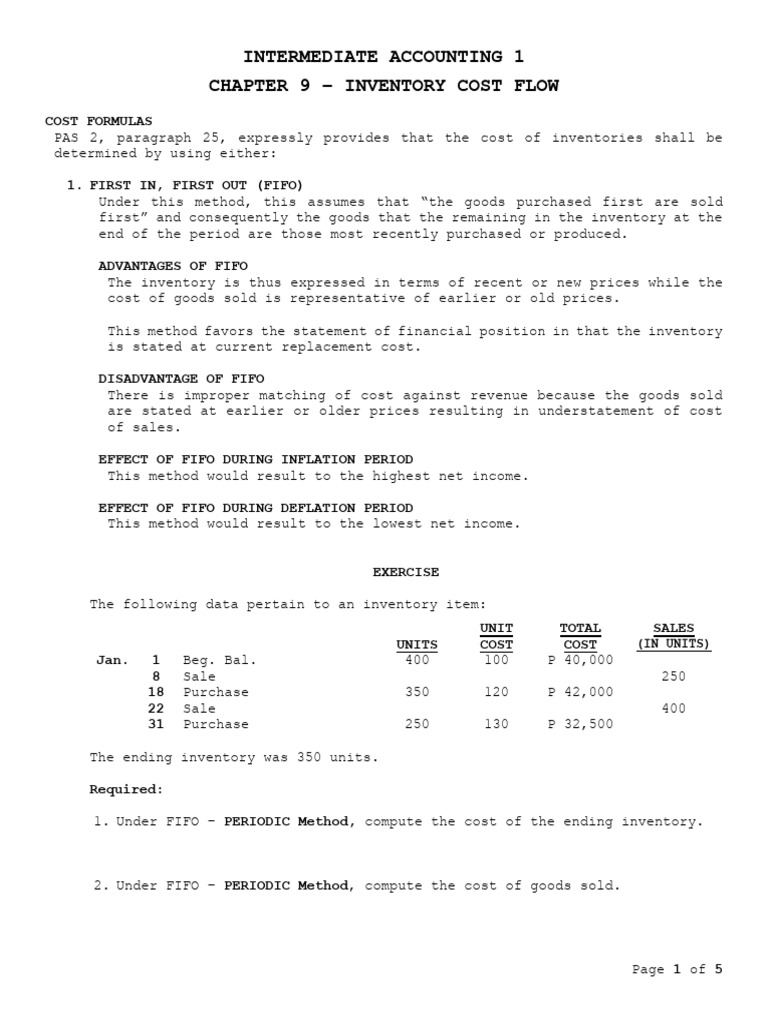 Chapter 9 Inventory Cost Flow | Download Free PDF | Cost Of Goods Sold | Inventory